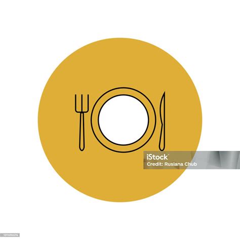 노란색 원에 흰색 음식 여행 아이콘 현지 레스토랑과 카페 거리 식당 요리 식사 및 미식의 즐거움 그릇에 대한 스톡 벡터 아트 및 기타 이미지 Istock