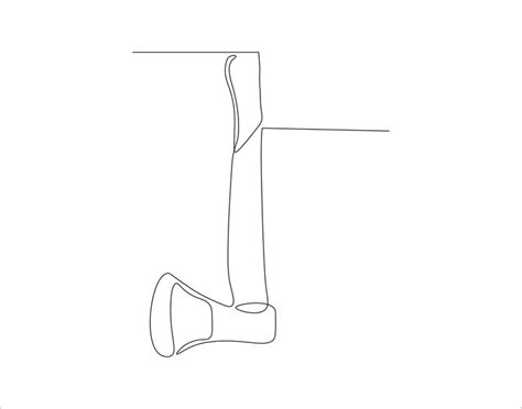 Premium Vector Continuous Line Drawing Of Axe One Line Of Axe Hatchet Continuous Line Art