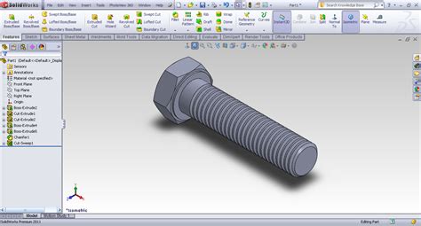 Tutorial Making A Bolt In Solidworks Grabcad Tutorials