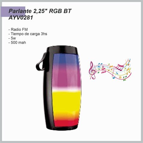 Parlante RGB BT negro AYV0281 AllCell y más