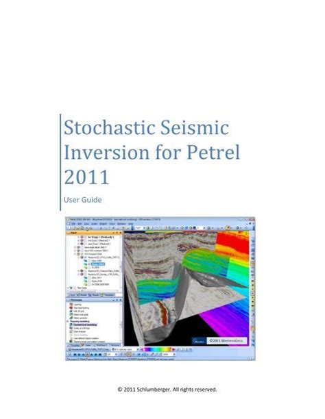 Stochastic Seismic Inversion For Petrel Ocean Schlumberger