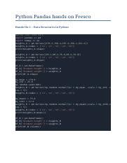 Python Pandas Hands On Fresco Docx Python Pandas Hands On Fresco Hands On Data Structures