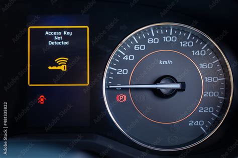Screen Display Of Car Status Warning Light On Dashboard Panel Symbols Which Show The Fault