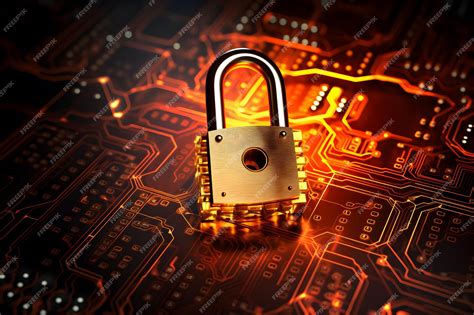 Premium Ai Image Lock With Circuit Pattern Concept Of Data Security Cybersecurity Cyber