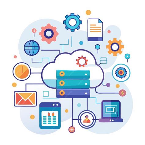 A Cloud Computing Database Network With Various Devices Sign And Checkmarks Premium Ai