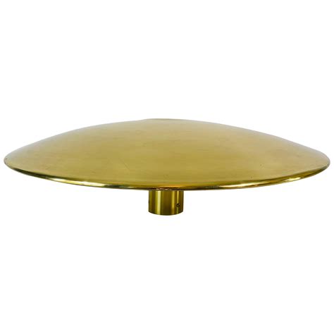 Pair Of Large Brass Flush Mount Ceiling Or Wall Lights By Florian