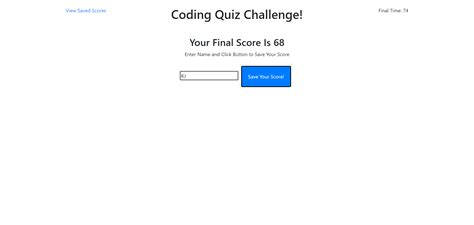 Github Klong75coding Quiz Challenge