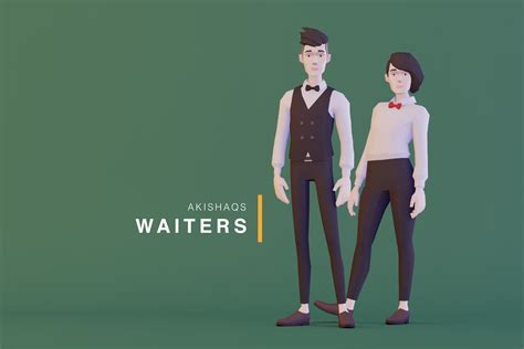 Waiters Lowpoly Characters 캐릭터 Unity Asset Store