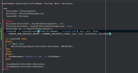 I M Trying To Open A Txt File With CreateProcess But It Doesn T Work And I Can T See Why Can