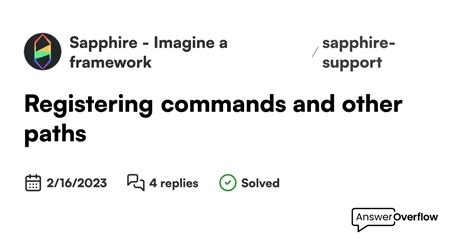 Registering Commands And Other Paths Sapphire Imagine A Framework