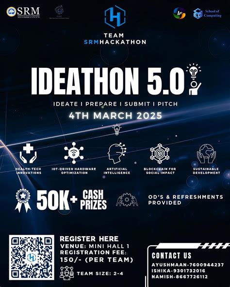 Srm Hackathon Think It Pitch It Rule It ⚡💡🚀 Bring Your Ideas To Life And Shape The Future