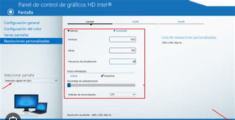 issue when setting a custom resolution intel community