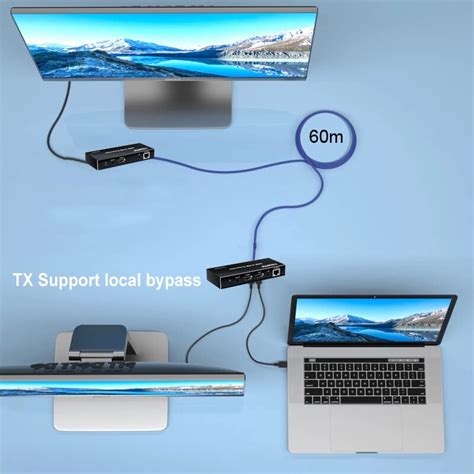 60m HDMI KVM Extender 1080p Over Cat5e 6 Ethernet Grandado