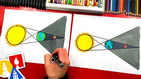 how to draw a lunar eclipse diagram step by step drawing guide for