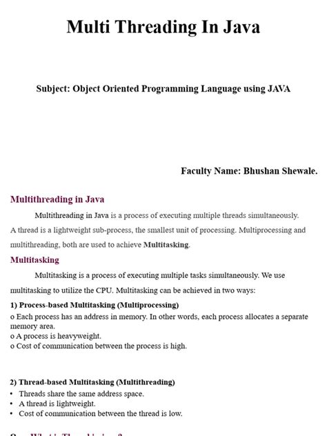 Unit 9 Multithreading Pdf Scheduling Computing Process Computing