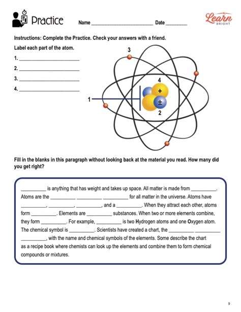 Parts Of An Atom Worksheet