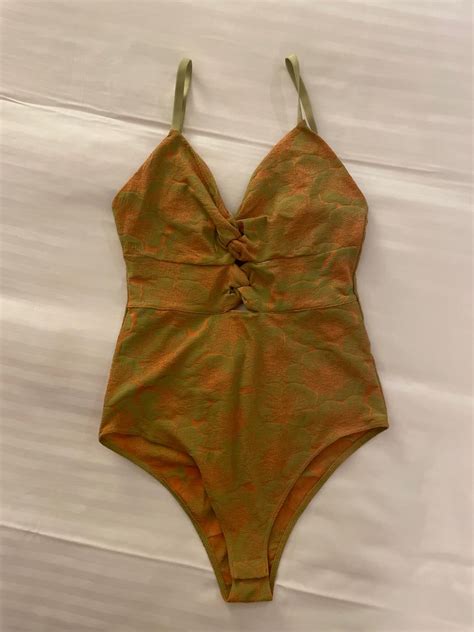 Zara Bikini In Orange And Green Bikini Zara Summer On Carousell