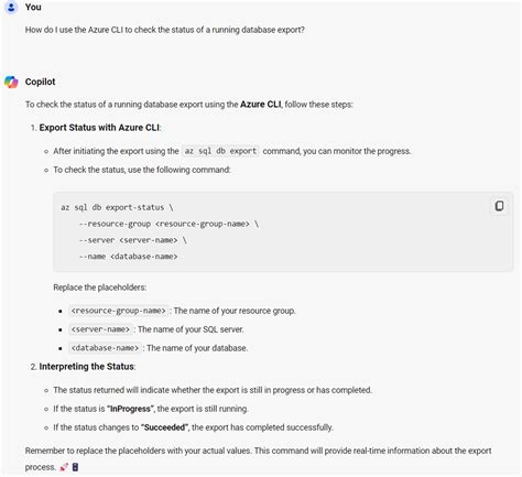Azure Cli Checking Database Export Status Razure