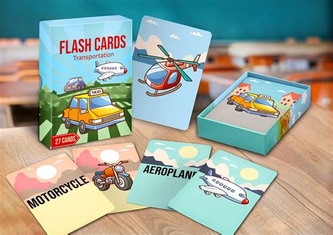 Transportation Flash Cards Set