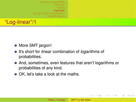 Statistical Machine Translation In A Few Slides Pdf