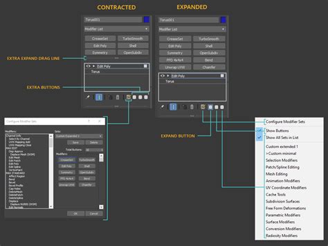 Ui Modifier Buttons Sets Expandable With Extra Toggle And Expand Panel
