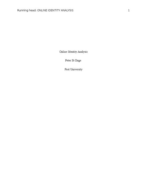 Online Identity Analysis Pdf Social Media Popular Culture And Media Online Identity Analysis Pdf Social Media Popular Culture And Media