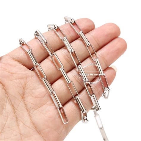 Badu Bg 1 метър от неръждаема стомана 5 мм ширина вериги от златни кутии Направи си сам дълга