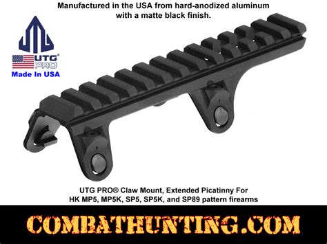 Hk Mp5mp5k Claw Mount Extended Picatinny Rail Optic Mount Utg Pro Mtu056