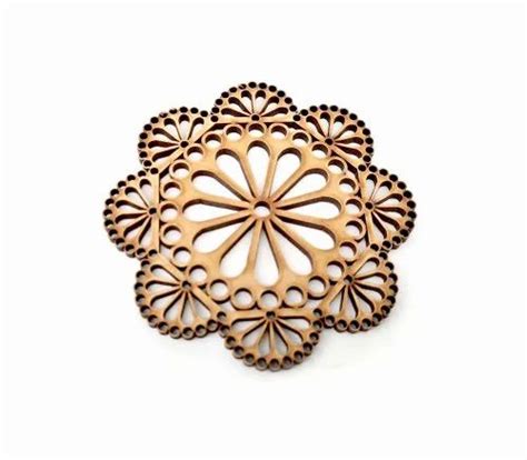 Laser Cut Wooden Coasters Laser Engraving Customization New Style New