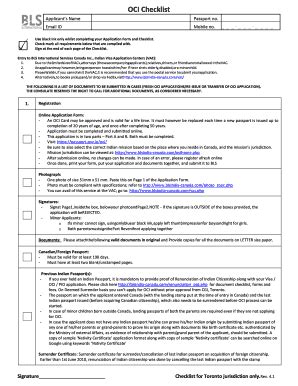 Fillable Online Oci Checklist Fax Email Print Pdffiller