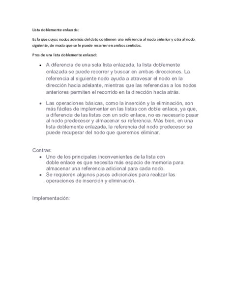 Doc Lista Doblemente Enlazada