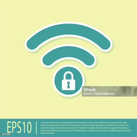 녹색 와이파이 잠긴 기호 아이콘 노란색 배경에 고립 암호 Wifi 기호입니다 무선 네트워크 아이콘입니다 와이파이 존 벡터 일러스트 0명에 대한 스톡 벡터 아트 및 기타