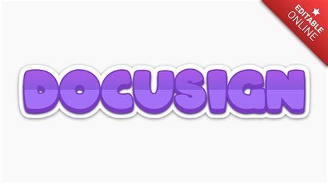 Docusign Purple Sticker Text Effect Generator