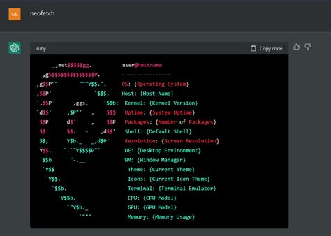 Chatgpt Is Using A Cursed Version Of Debian I Guess And Also A Cursed Version Of Neofetch R