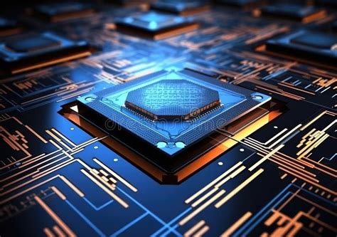 Advanced Technology Concept Visualization Circuit Board CPU Processor Microchip Starting