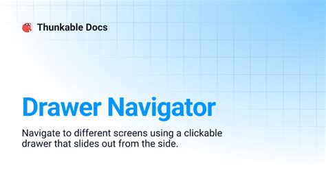 drawer navigator thunkable docs