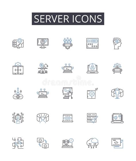 server icons line icons collection computer symbols desktop graphics