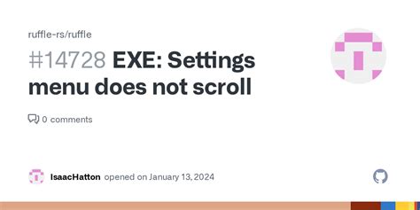 Exe Settings Menu Does Not Scroll · Issue 14728 · Ruffle Rsruffle · Github