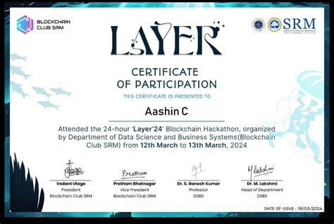 participated in layer blockchain hackathon aashin c anil posted on the topic linkedin