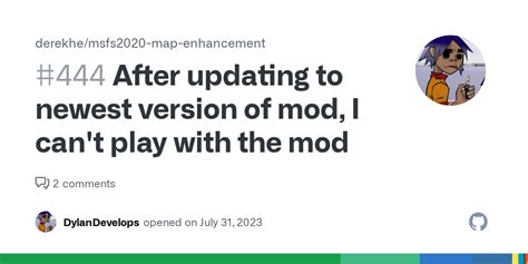after updating to newest version of mod i can t play with the mod