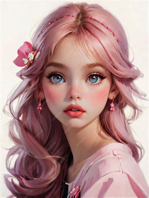 Premium Photo Beauty Portrait Of Anime Girl With Clean Healthy Skin