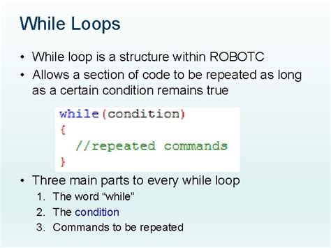 Robotc While Loop Vehiclelasopa