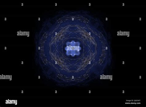 Digital Fractal Render Exquisite Dynamic Flowing Blue Lines Of Energy