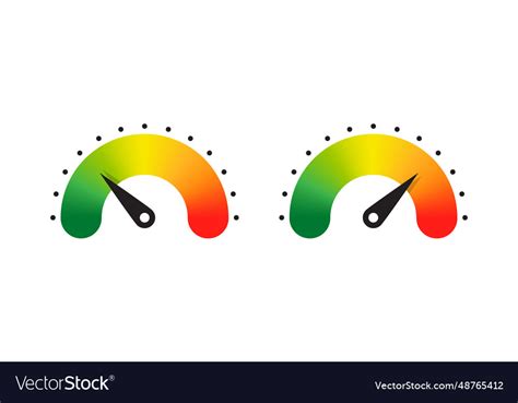 Speedometer Gauge Meter Icons Risk Scale Vector Image