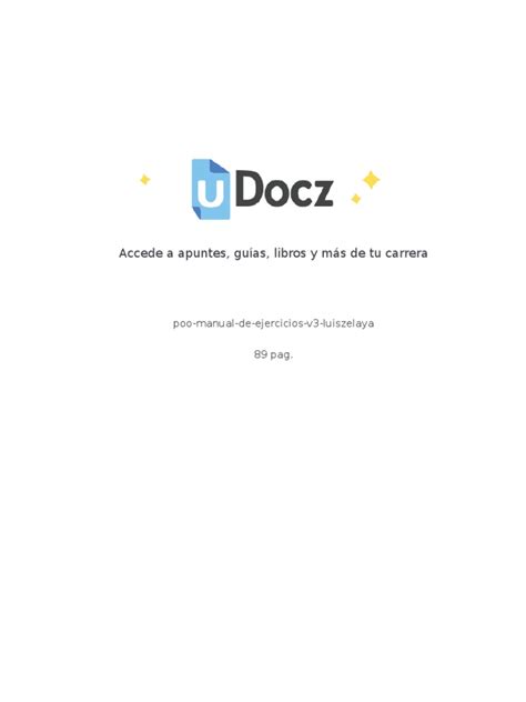 poo programacion orientada a objetos manual de ejercicios pdf