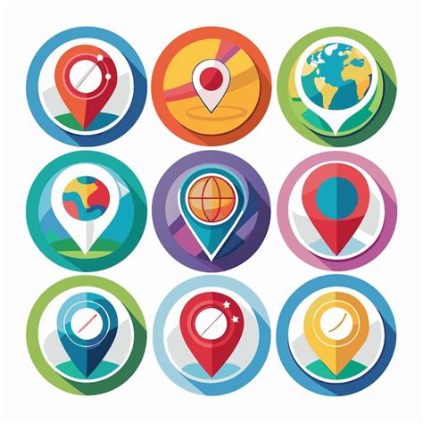 location pin icon set modern map marker location sign icon vector