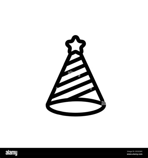 Party Hat Outline Vector Icon Thin Line Black Party Hat Icon Flat Vector Simple Element