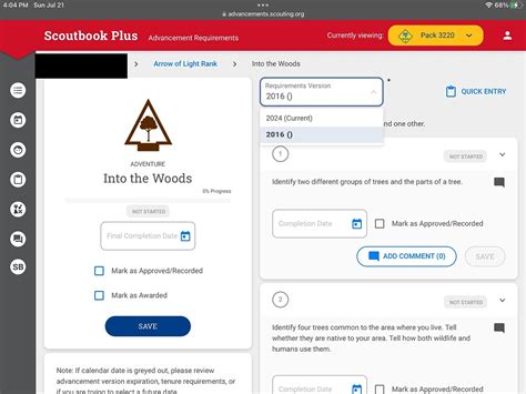 Scoutbook Plus Requirements Version Scoutbook And Scoutbook Plus Bugs Scouting Forums