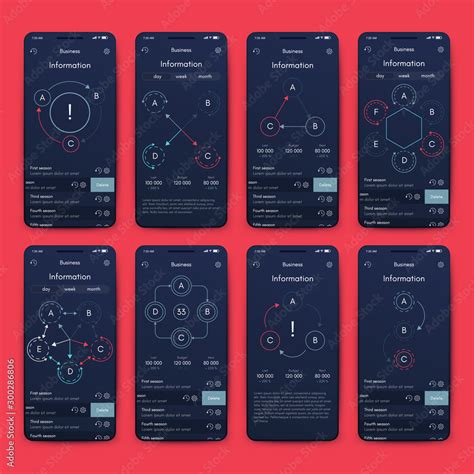 Different UI UX GUI Screens And Flat Web Icons For Mobile Apps Stock Vector Adobe Stock