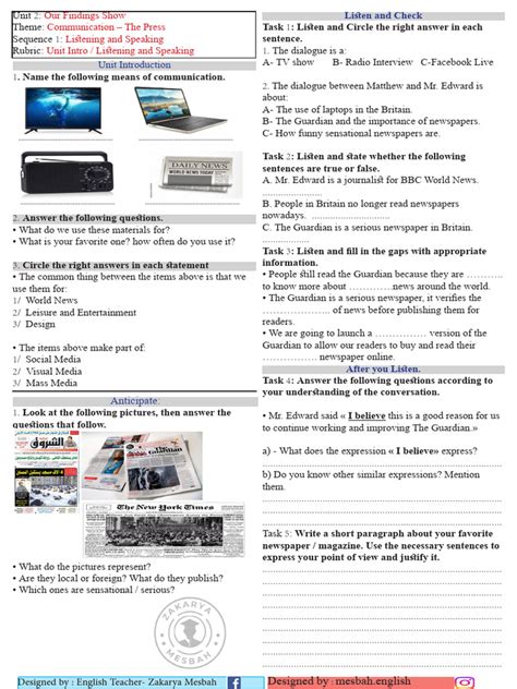 Unit Intro Listening Pdf